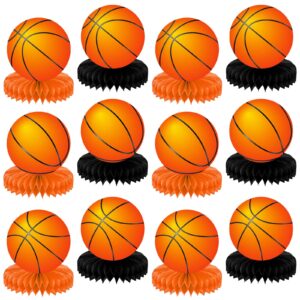 chunnin 12pcs basketball honeycomb centerpiece basketball birthday party decoration basketball themed party table toppers basketball party table centerpieces for boy sport baby shower party supplies