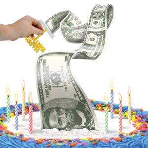 best party ever! cash stash cake surprise candle set, pull out money box for birthday cake with 24 candles, holds up to 40+ bills, birthday cake topper