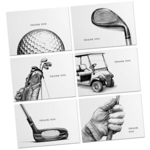 Golf Thank You Cards - Stationary Set - 24 Cards with Envelopes - Gifts for Golfers (Thank You Version)