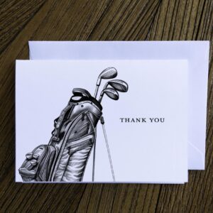 Golf Thank You Cards - Stationary Set - 24 Cards with Envelopes - Gifts for Golfers (Thank You Version)