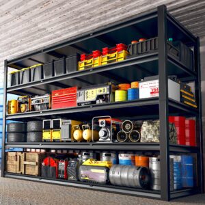 reibii 60" w garage shelving 3000lbs heavy duty storage shelves, adjustable 5 tier metal shelves for storage rack industrial shelf, garage storage shelving unit, 60" w x 24" d x 72" h