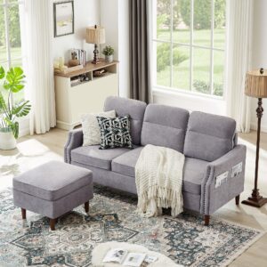 Enobala 79" Convertible Sectional Sofa Couch, 3 Seat L Shaped Sofa for Living Room, Apartment and Office