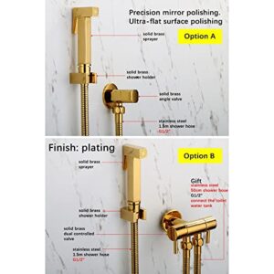 FANCUF Toilet Bidet Sprayer Hand Held Douche Kit Shiny Gold Bathroom Cleaner Shower (Color : E), lingsad-0236