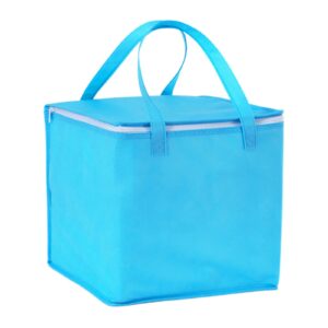 yajuyi thermal bag cooler bag, zipper closure for frozen and hot food food, delivery bag insulated reusable grocery bag for camping, blue