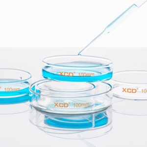 XCD Glass Petri Dishes, 10 Pack Borosilicate Glass Cell Culture Dishes Autoclavable Lab Dishes with Clear Lid for Laboratory Use, 100x20 mm