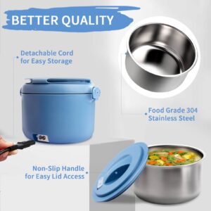 Aotto Electric Lunch Box: 32 oz Portable Food Warmer Heater - Lunch Warmer Portable for Work/Office, Warming Soup & Meal, Spill-Free, Men & Women's Gifts, Blue (110V-120V)