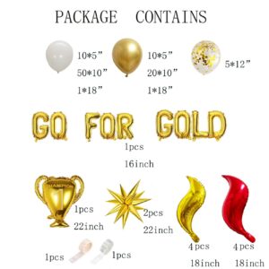 Paris Sports 2024 Themed Party Decorations,Football Party Supplies Champion Trophy Aluminum Foil Balloon,Glitter Go For Gold Banner for 2025 Sports Birthday Game Football Party Decorations Supplies