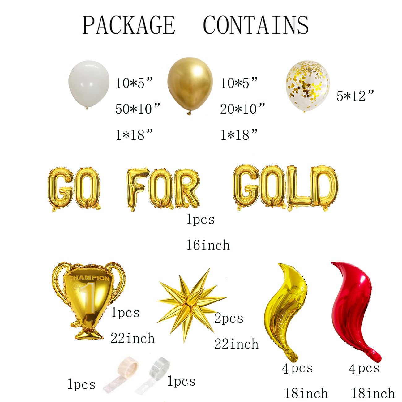 Paris Sports 2024 Themed Party Decorations,Football Party Supplies Champion Trophy Aluminum Foil Balloon,Glitter Go For Gold Banner for 2025 Sports Birthday Game Football Party Decorations Supplies