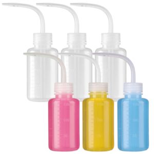 tooto 6 pcs 5 oz 150ml tattoo wash bottles squeeze,150ml ldpe plastic squeeze lab washing bottle,lash water bottle,tattoo supplies, white