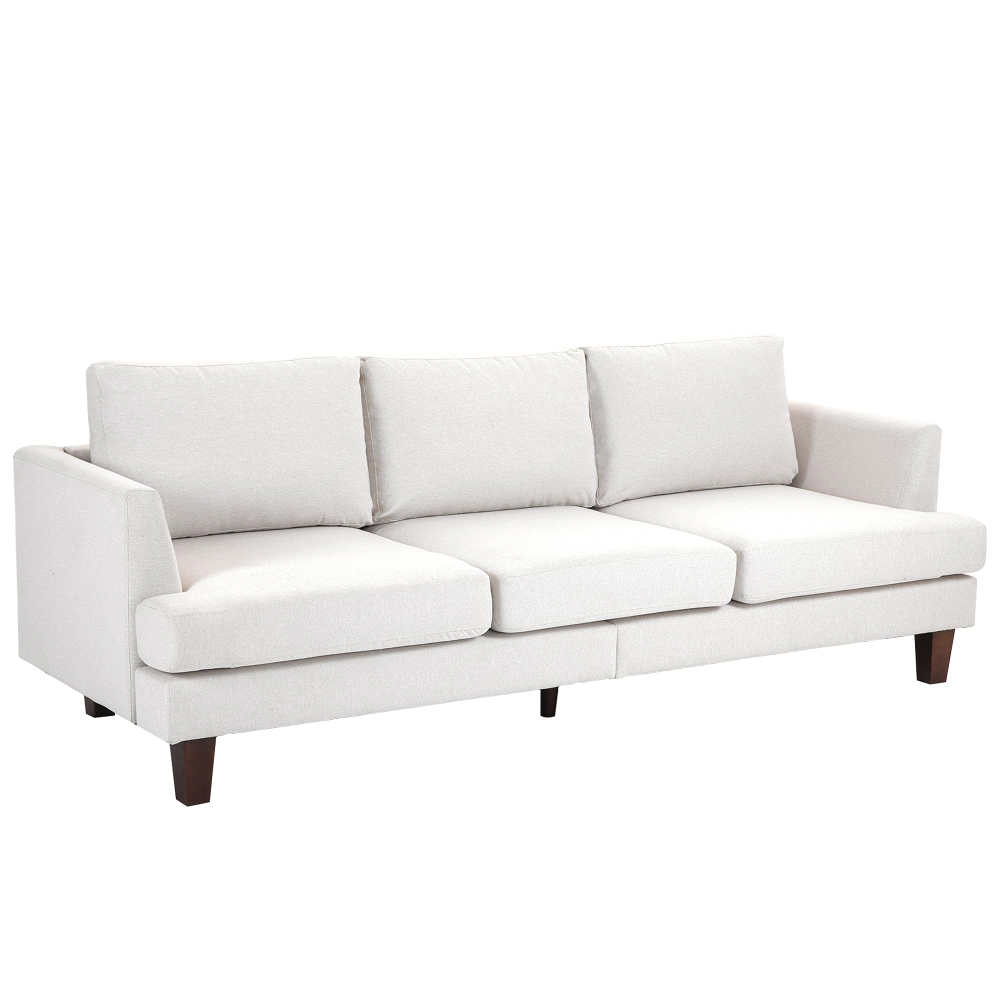 HXZDZ 88" W Loveseat Sofa, Mid Century Modern Decor Love Seat Couches, Comfy Couches and Sofas for Living Room, Bedroom, Office, Small Space, Easy to Install Furniture (3-Seater Sofa, Beige)