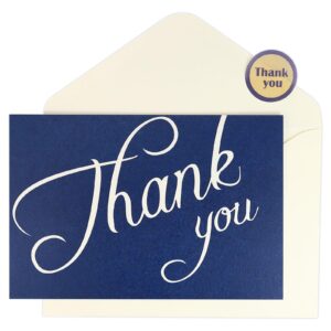 oletx 36pcs navy blue thank you cards bulk with envelopes, stickers, 4.2x6.2 thank you card box set for wedding, baby,bridal shower, small business, funeral