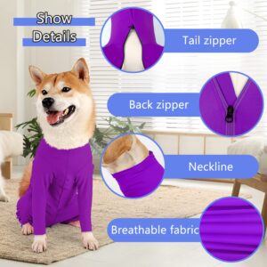 Due Felice Dog Surgery Suit Female Spay Recovery Suit for Dogs Neuter Onesie for Surgery Female Male Dog After Spayed Surgical Suit Purple/Medium