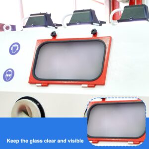 12 Pack Abrasive Blasting Cabinet Lens Cover - Clear Polyester Film Sandblast Cabinet Inner Len Protector Adhesive Standard Sand Blast Film for Abrasive Window Blasting Cabinet Replacement 23'' x 11''