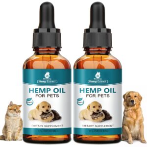 2 packs - pet hemp oil for dogs and cats- anxiety, stress pain holistic inflammation relief - for joint hip Аrthritis, calming oil drop, organic pets treats