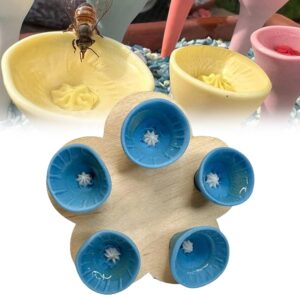 neinuo bee insect drinking cup,bee and hummingbird feeder,suitable for garden hummingbird drinking cups. (blue)