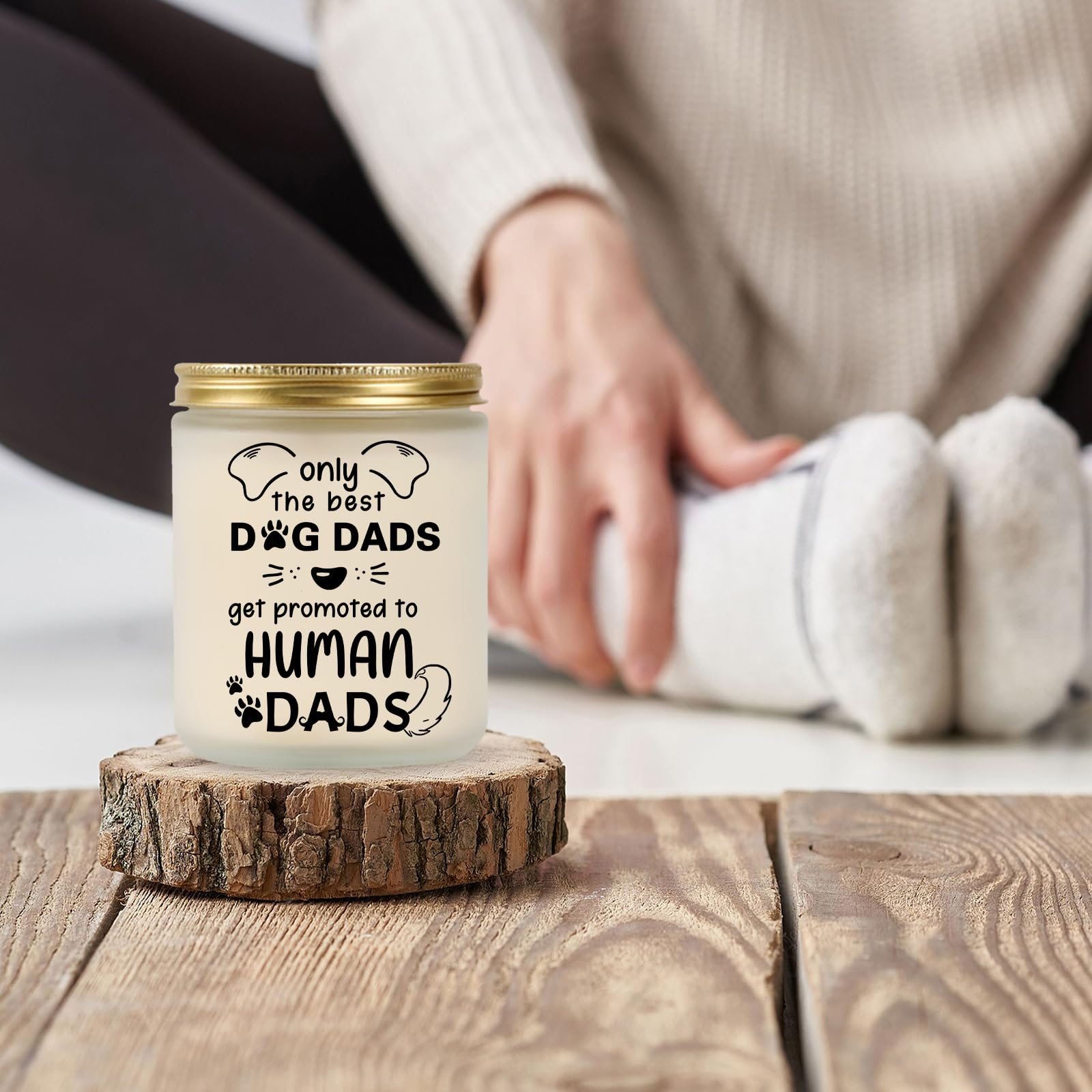 Gifts for New Dad, Candle for New Dad, Dad to Be Gifts for Fathers Day, First Time Dad Gifts, Birthday Candle Gift for Dad to be, Dad Dog Print Lavender Scented Candle Gift