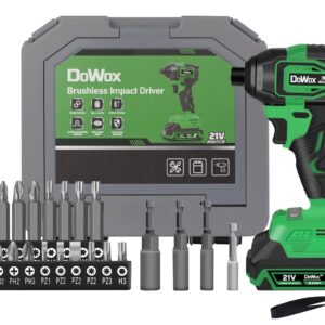 DOWOX 2035 In-lbs Powerful Impact Driver Kit, 21V MAX*Brushless Cordless Impact Driver, 1/4" Hex Chuck, 4-Speed, 24 PCS Screwdriver Bits & Sockets, for Repairs, Long Rusted Screws or Frozen Bolts