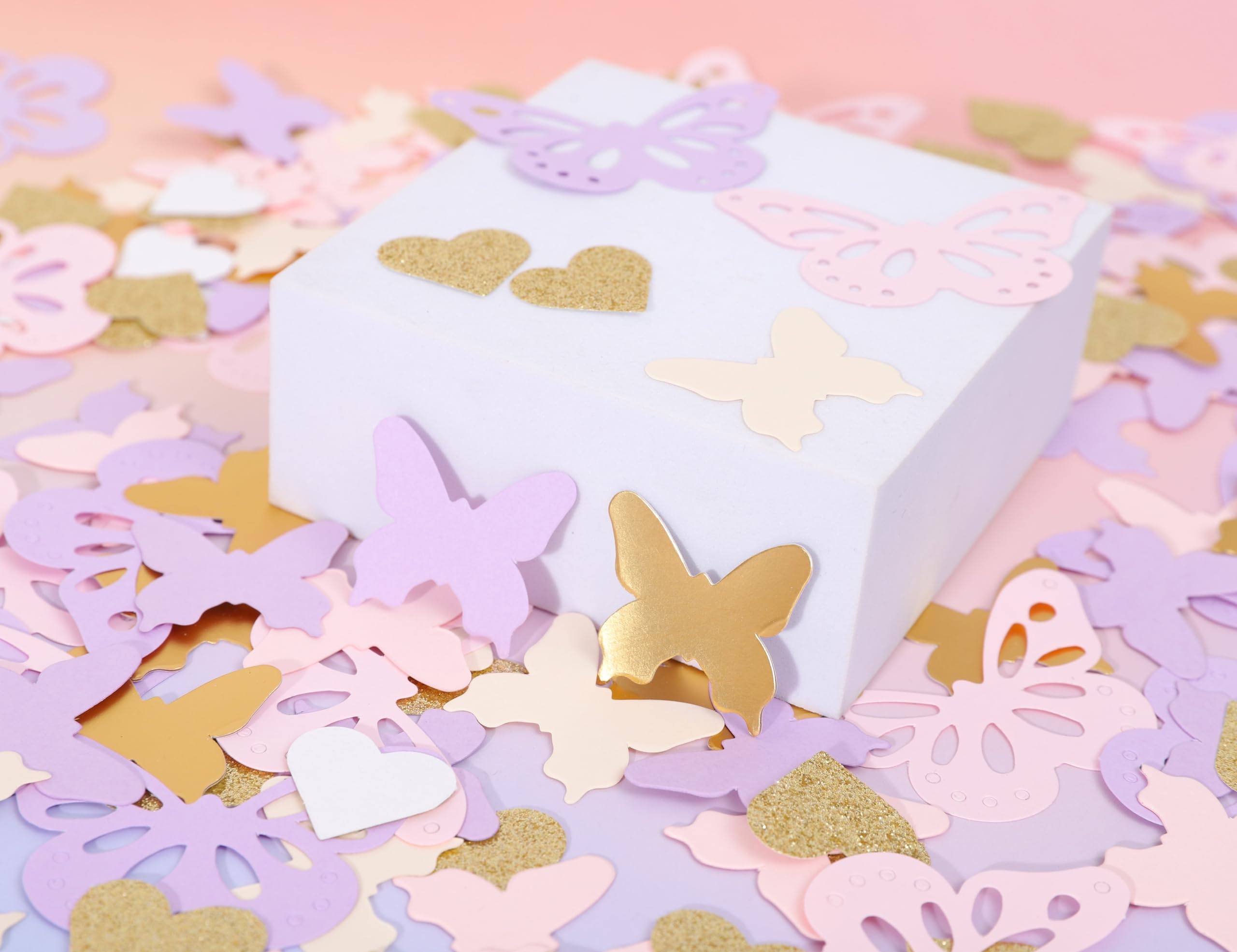 HIKLO Butterfly Table Scatter Confetti - Butterfly Table Decorations, Butterfly Birthday Decor, Butterfly Themed Spring Wedding/Bridal Shower/Baby Shower Party Decor, 210 Pcs Pink Purple Gold Confetti