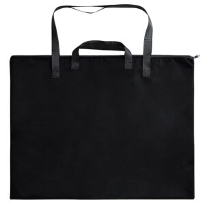 generic large size art portfolio tote with nylon shoulder, poster board storage bag (25.6""*20""-black), 1pcs