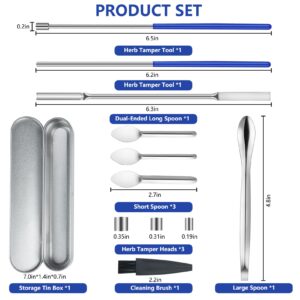 Artcome 12 PCS Versatile Capsule Filling Tool Kit for Pill Filler - Lab Scoops, Dual-Ended Long Spoon, and Herb Tamper - Ideal Tools for Medication and Supplements - All Sizes 000 00 0 1 2 3 4 5