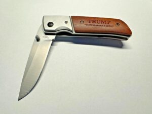 generic support president trump with keeping america great rosewood pocket knife with led light and belt clip - a must-have for trump enthusiasts