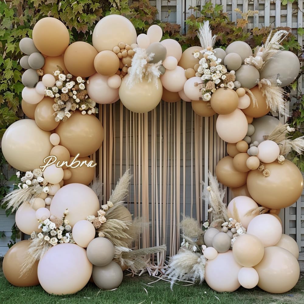 Neutral Balloon Boho Nude Double Stuffed Beige Cream Tan Balloons Balloon Garland Blush Ivory White Sand Balloon Arch Kit for Baby Shower Gender Reveal Bridal Shower Birthday Wedding Party Decorations