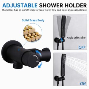 G-Promise All Metal Handheld Shower Set with 3-Function Shower Wand, included Handheld Holder to Control Shower Wand on/off Switch and 70 Inch Tangle-Free Stainless Steel Hose