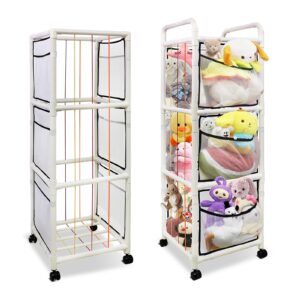 TopDirect Stuffed Animal Zoo Storage, Zoo Animals Toy Holder, Large Animal Cage Organizer Soft Toy Shelf Nursery Room Ball Storage, PVC with Elastic Band and Net for Nursery Play Room Bedroom