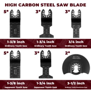 Vypart Universal Wood Metal Oscillating Multitool Quick Release Saw Blades - 24 PCS Dewalt Multi Tool Blades Kits - Fit for Dewalt Ridgid Ryobi Milwaukee Chicago Craftsman