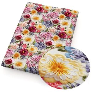 Singring 6 Pcs 7.7" X 12.9" (20 Cm X 33 Cm) PVC Floral Printed Faux Leather Fabric Sheets for Sewing Quilting DIY Bows Earrings Making Crafts