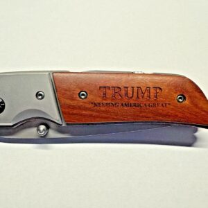 Generic Support President Trump with Keeping America Great Rosewood Pocket Knife with LED Light and Belt Clip - A Must-Have for Trump Enthusiasts