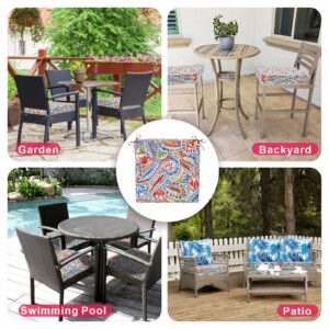 JMGBird Outdoor Patio Cushion Covers Set of 4 Chair Seat Washable Covers Water Resistant Slip Replacement Furniture Cushion Pillow Seat Cover for Couch Garden Sofa Indoor with Zipper 22x20x4