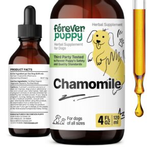 chamomile tincture for dogs - digestive health supplement - chamomile liquid extract for gas relief - gut support drops - liquid vitamins and supplements for pets of all breeds & sizes - 4 fl oz