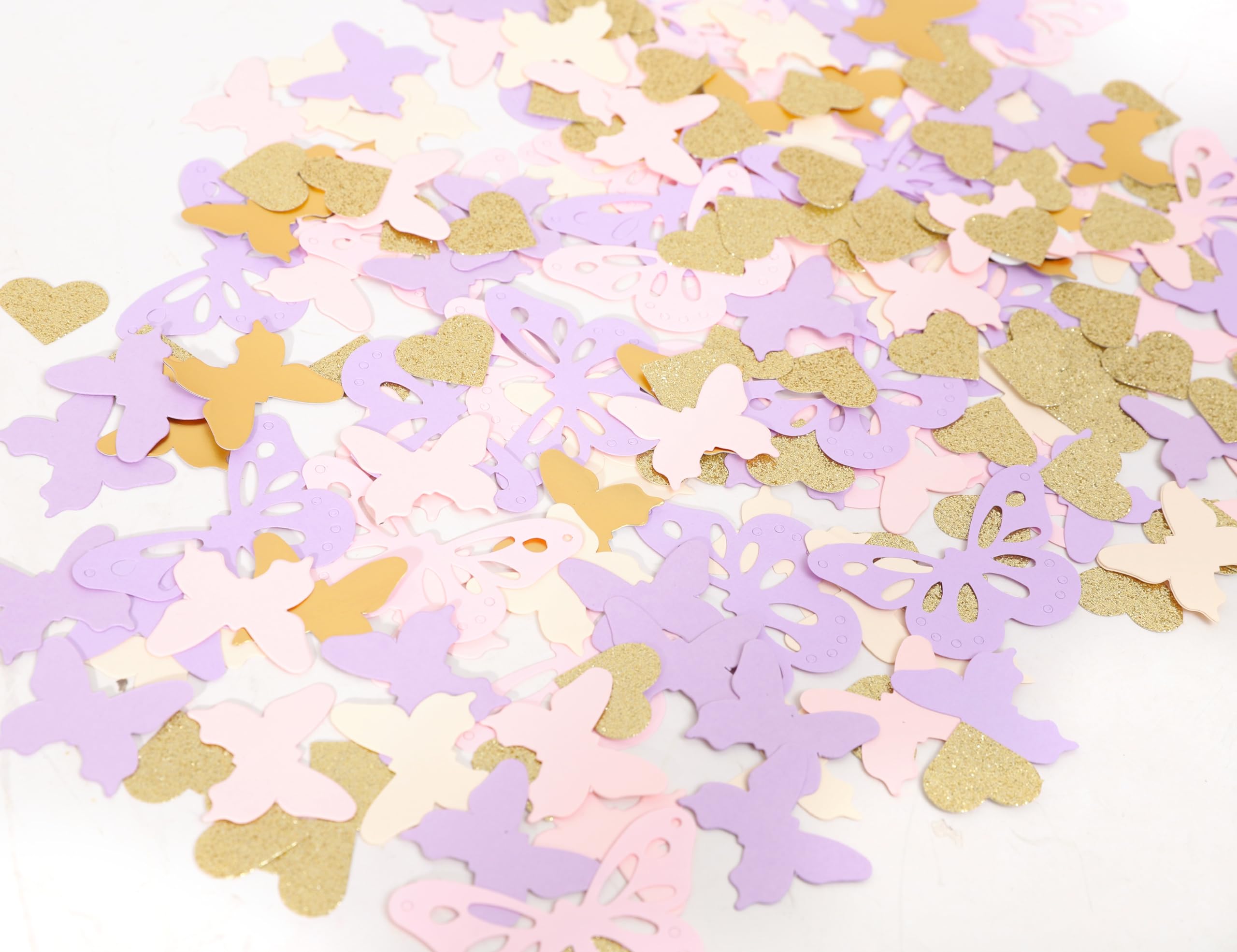 HIKLO Butterfly Table Scatter Confetti - Butterfly Table Decorations, Butterfly Birthday Decor, Butterfly Themed Spring Wedding/Bridal Shower/Baby Shower Party Decor, 210 Pcs Pink Purple Gold Confetti