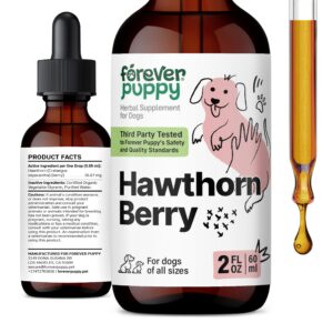 hawthorn drops for dogs - heart health supplement with hawthorn berries - herbal cardio vitamins for pets - no preservative & artificial colors - natural dog food supplements - 2 oz