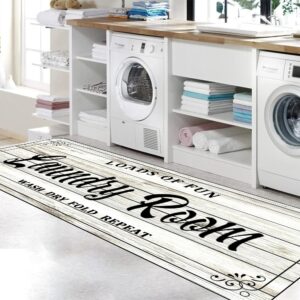 laundry room rug non slip floor mats farmhouse large laundry rugs for laundry room mat washer and dryer carpet laundry room decor 20x59inch(white)