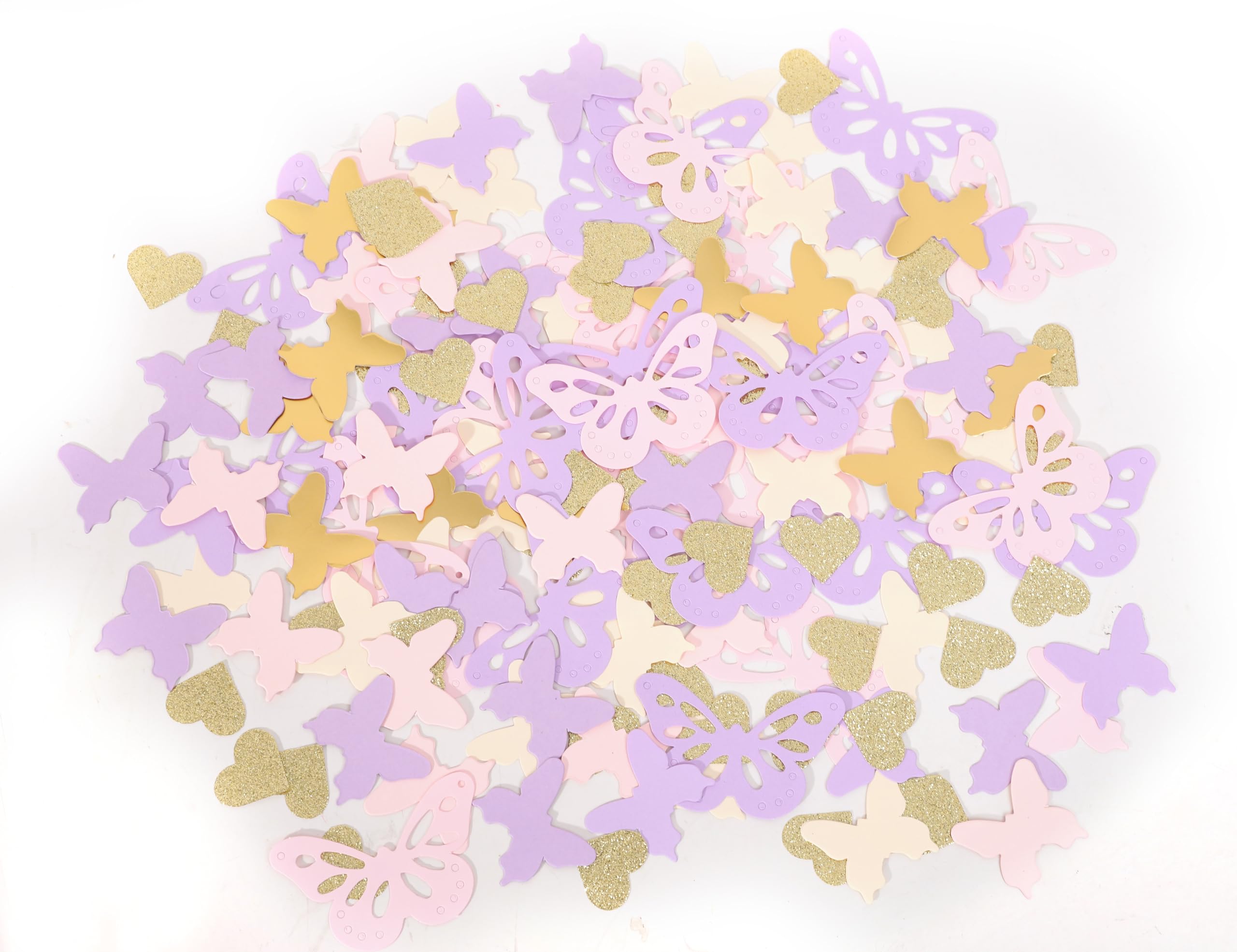 HIKLO Butterfly Table Scatter Confetti - Butterfly Table Decorations, Butterfly Birthday Decor, Butterfly Themed Spring Wedding/Bridal Shower/Baby Shower Party Decor, 210 Pcs Pink Purple Gold Confetti