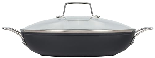 Le Creuset Essential Non-stick Ceramic Shallow Braiser with Glass Lid, 3.9 qt.​