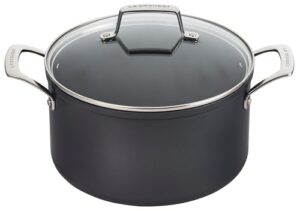 le creuset essential non-stick ceramic stockpot with glass lid, 6.3 qt.​