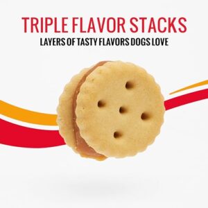 Good 'n' Tasty Triple Flavor Stacks with Peanut Butter, 3.5 Ounces, Bite Sized Snacks for Dogs with Premium Chicken and Real Peanut Butter