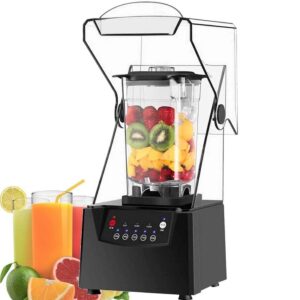 whipin blender smoothie maker, 2l commercial mixer milkshake smoothie blender machine for shakes and smoothies, heavy duty 2200w stainless steel blade with quiet shield sound enclosure, 5 presets