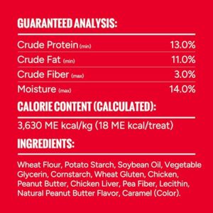 Good 'n' Tasty Triple Flavor Stacks with Peanut Butter, 3.5 Ounces, Bite Sized Snacks for Dogs with Premium Chicken and Real Peanut Butter