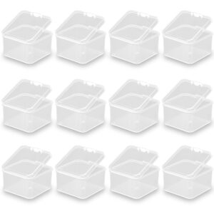 24 pcs square bead organizers - clear plastic beads storage containers box for jewelry findings and art supplies (2.09 x 2.09 x1.42 inch)