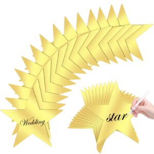 gold star cutouts 11 inch double printed large paper stars decorations for wedding party classroom supplies, 40 pieces