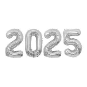 16 inch 2025 balloons, 2025 foil number balloons for 2025 new year eve festival party supplies graduation decorations, silver