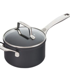 Le Creuset Essential Non-stick Ceramic Saucepan with Glass Lid, 2 qt. ​