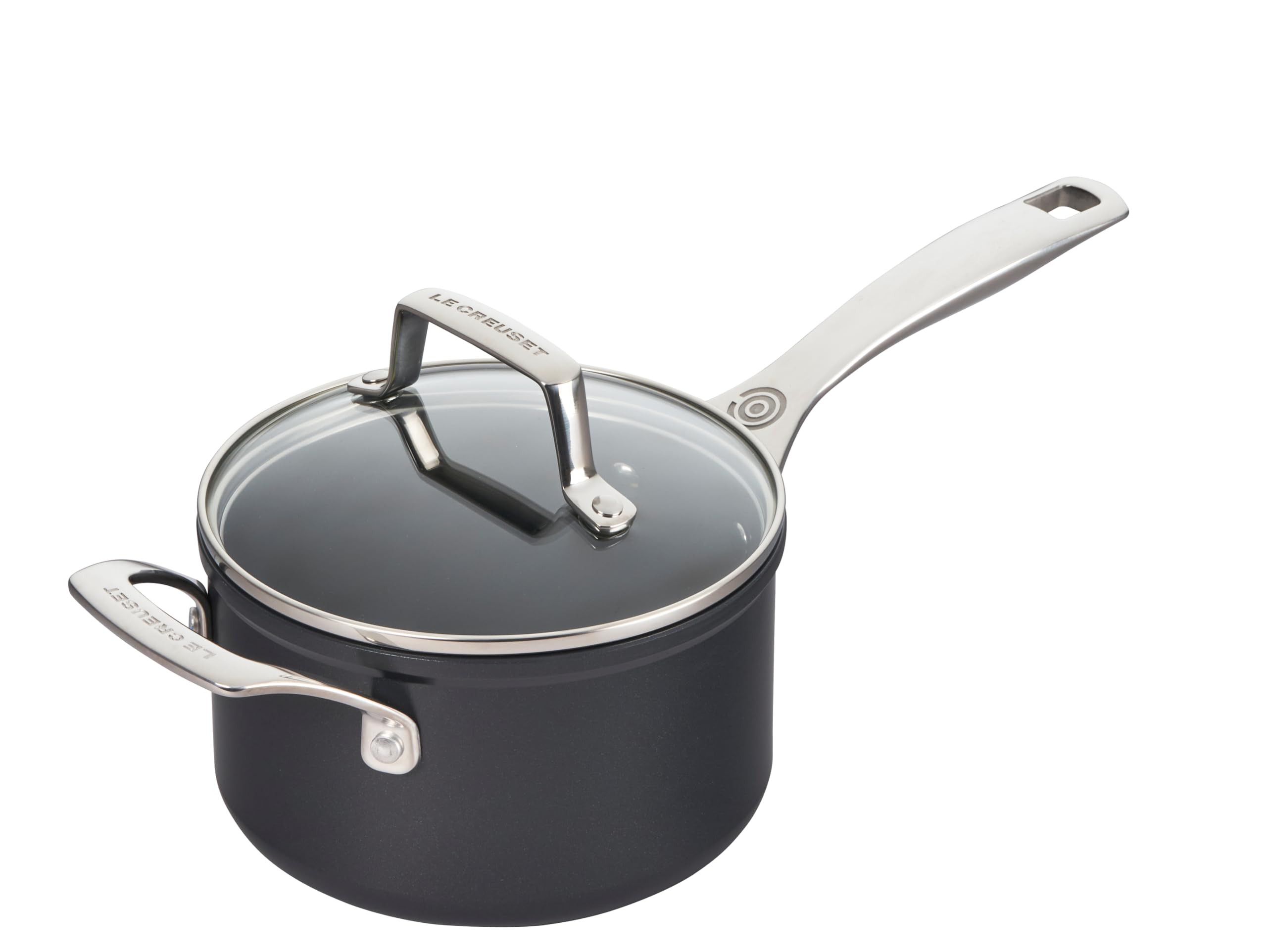 Le Creuset Essential Non-stick Ceramic Saucepan with Glass Lid, 2 qt. ​