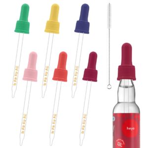 glass dropper pipettes compatible with sodastream bubly bubbly drops flavors for soda stream accessories (colorful, 6pcs)