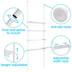 Starbover Over The Toilet Storage Shelf, 4-Tier Bathroom Organizers and Storage, Bathroom Space Saver with Adjustable Rack Metal, White