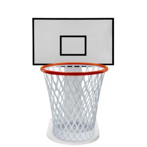 basketball trash can,trash can holder wastebasket backboard (including 1pc basketball trash can),white wooden basketball garbage can,trash can basketball hoop for bedroom office kitchen living room